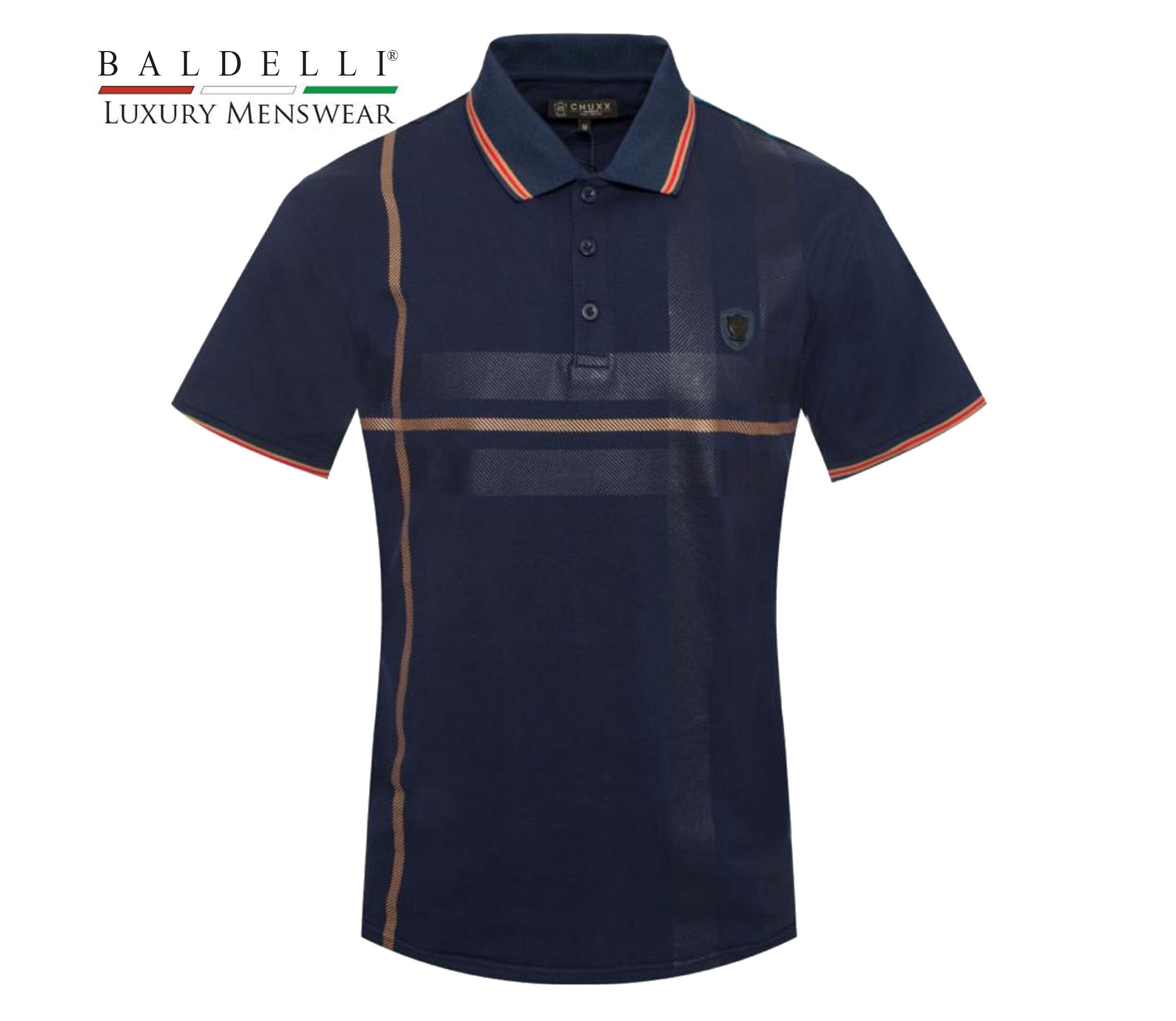 Men's Luxury Striped Polo Shirt CX22577 by Baldelli - Etsy