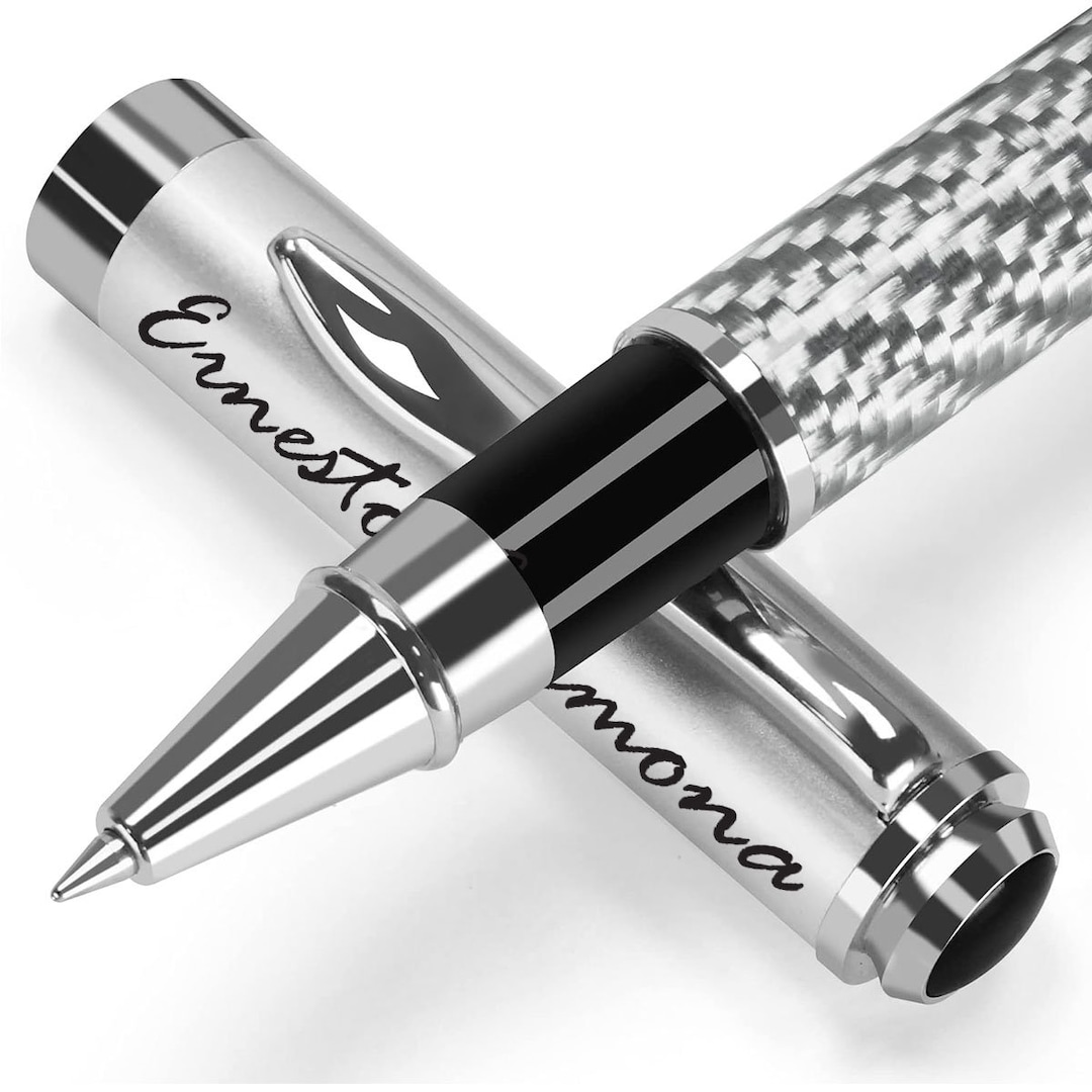 Personalized Elegant Carbon Fiber Executive Rollerball Ink Pen in ...