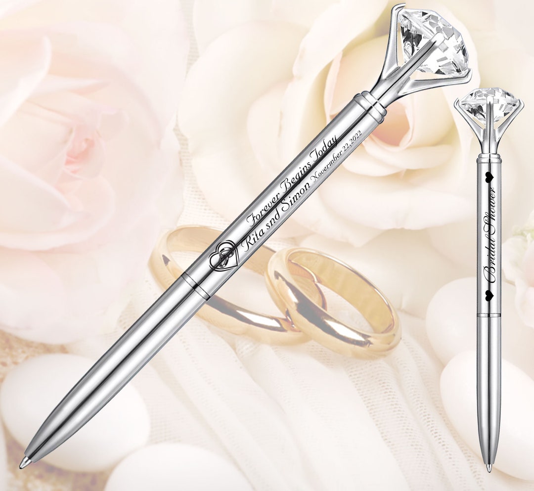 Diamond Top Personalized Wedding Pens - Add Your Free Imprint - Etsy