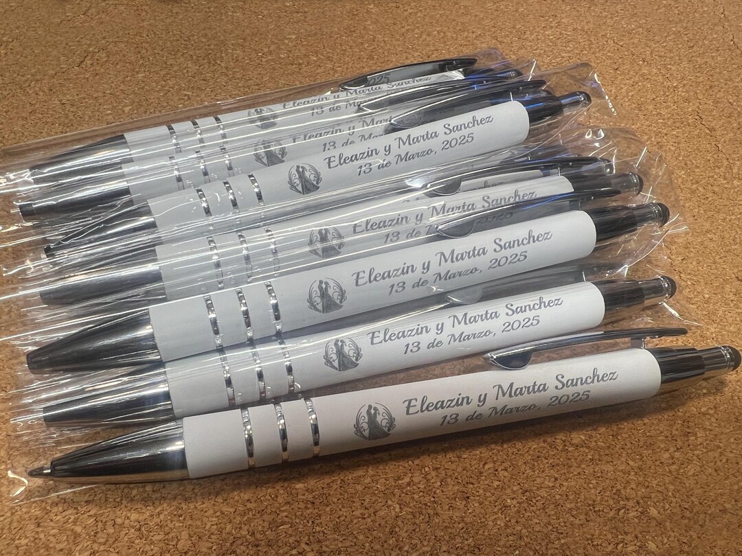 Wedding Pens With Stylus | Custom & Engraved Name Favors for Guests ...