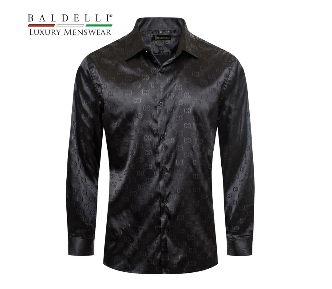 Men's Fashion Shirt Baldelli-2041 Black - Etsy