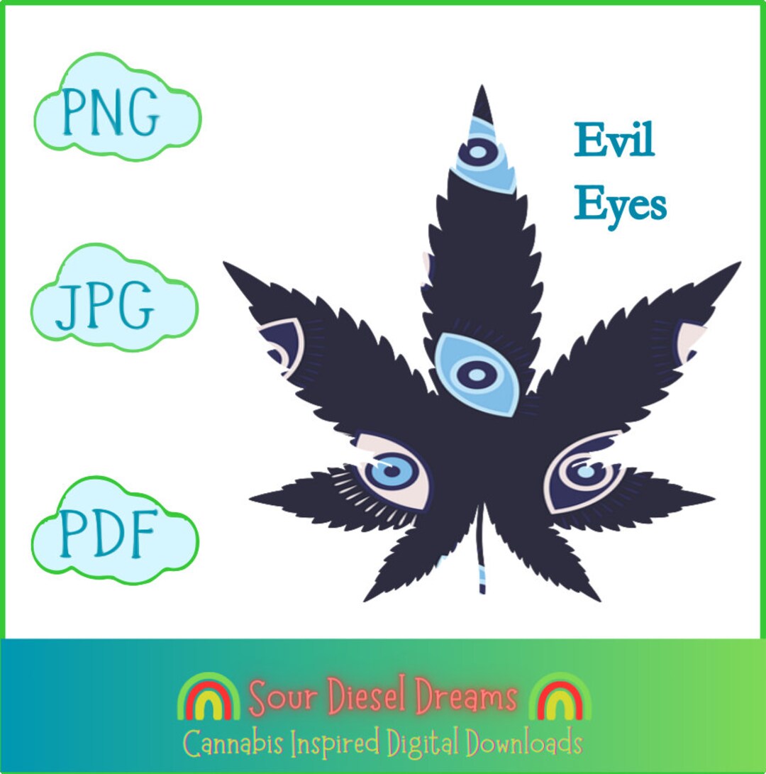 Evil Eye, Pot Leaf Printable, Stoners Printable, Marijuana Leaf ...