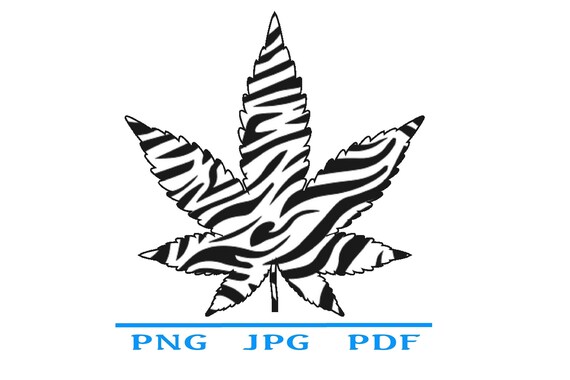 Pot Leaf Printable Marijuana Leaf PNG Zebra Animal Print - Etsy México