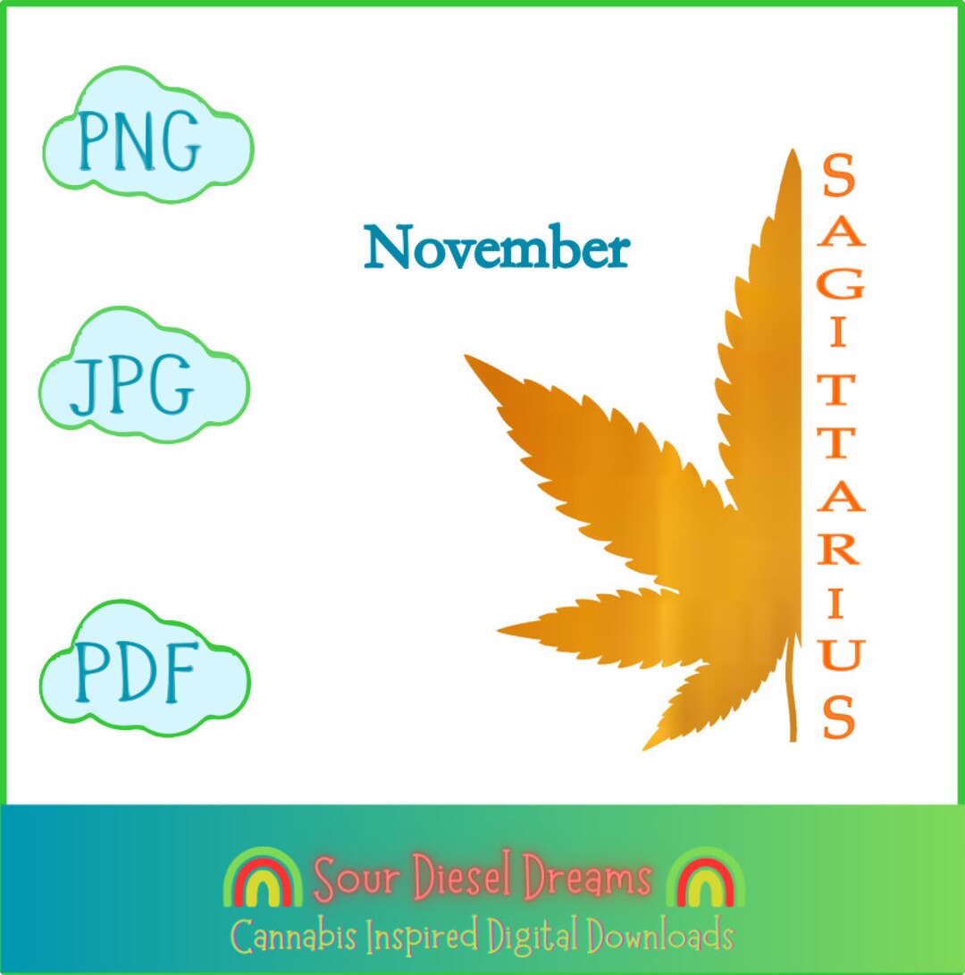 Stoners Printable. Marijuana Leaf PNG, Zodiac, Sagittarius, Citrine ...