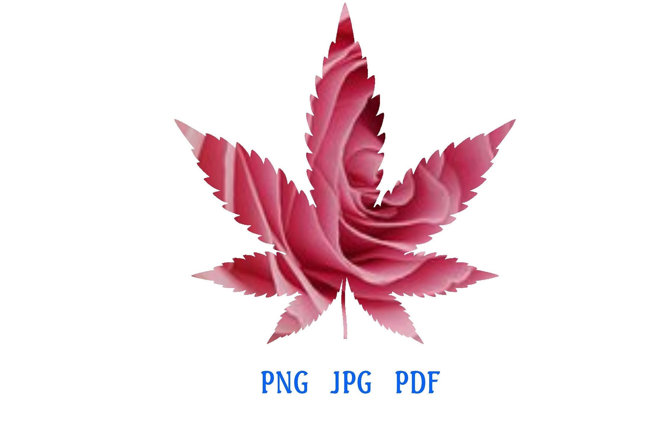 Pink Rose, Pot Leaf Printable, Marijuana Leaf PNG, Stoners Printable ...