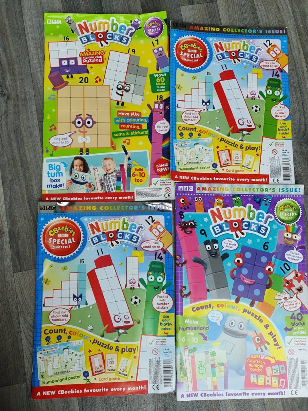 4 X Number Blocks Number Blocks Cbeebies Magazines Numbers - Etsy UK