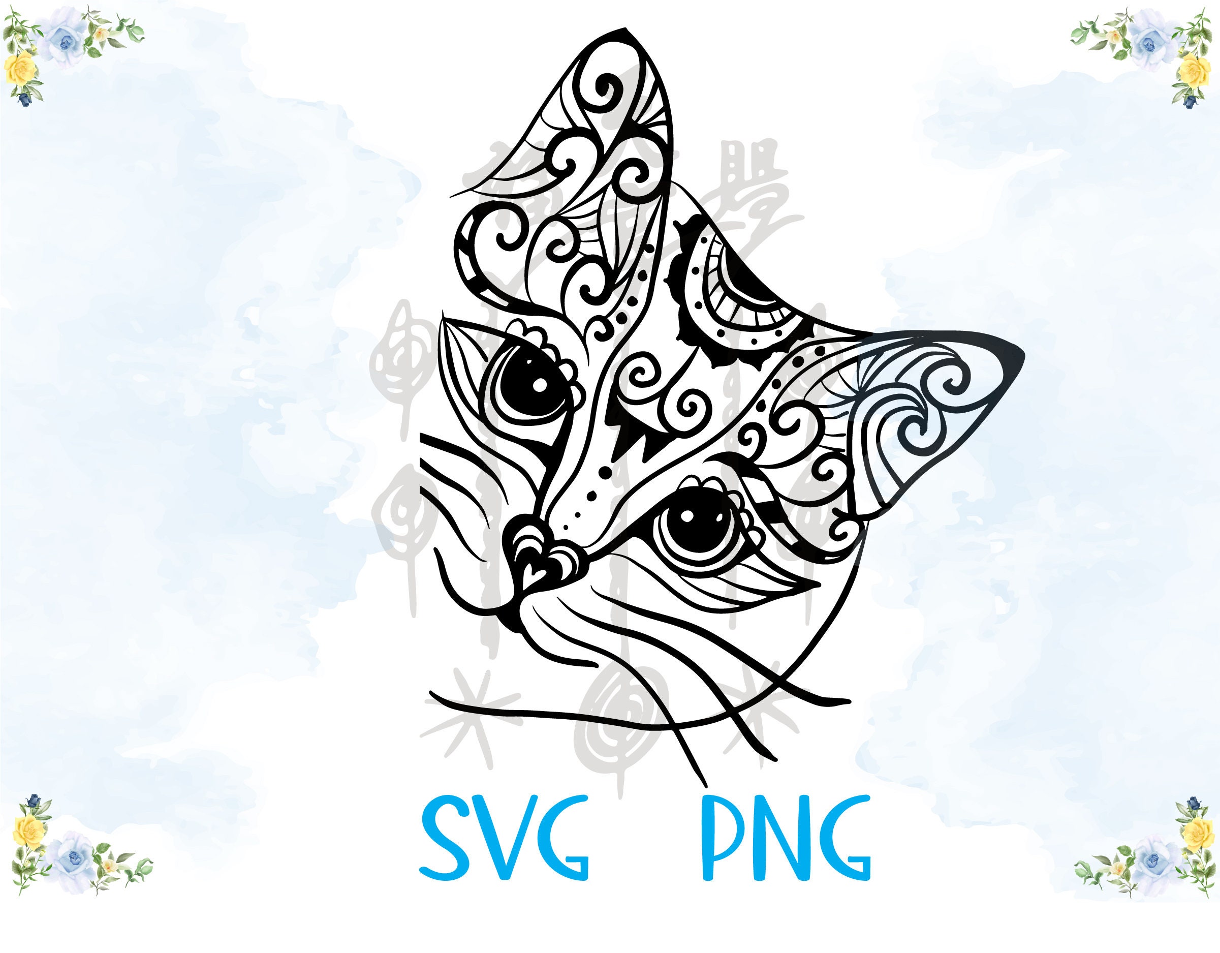 Cat face svg Cat Head svg kitten svg file vector Cat | Etsy