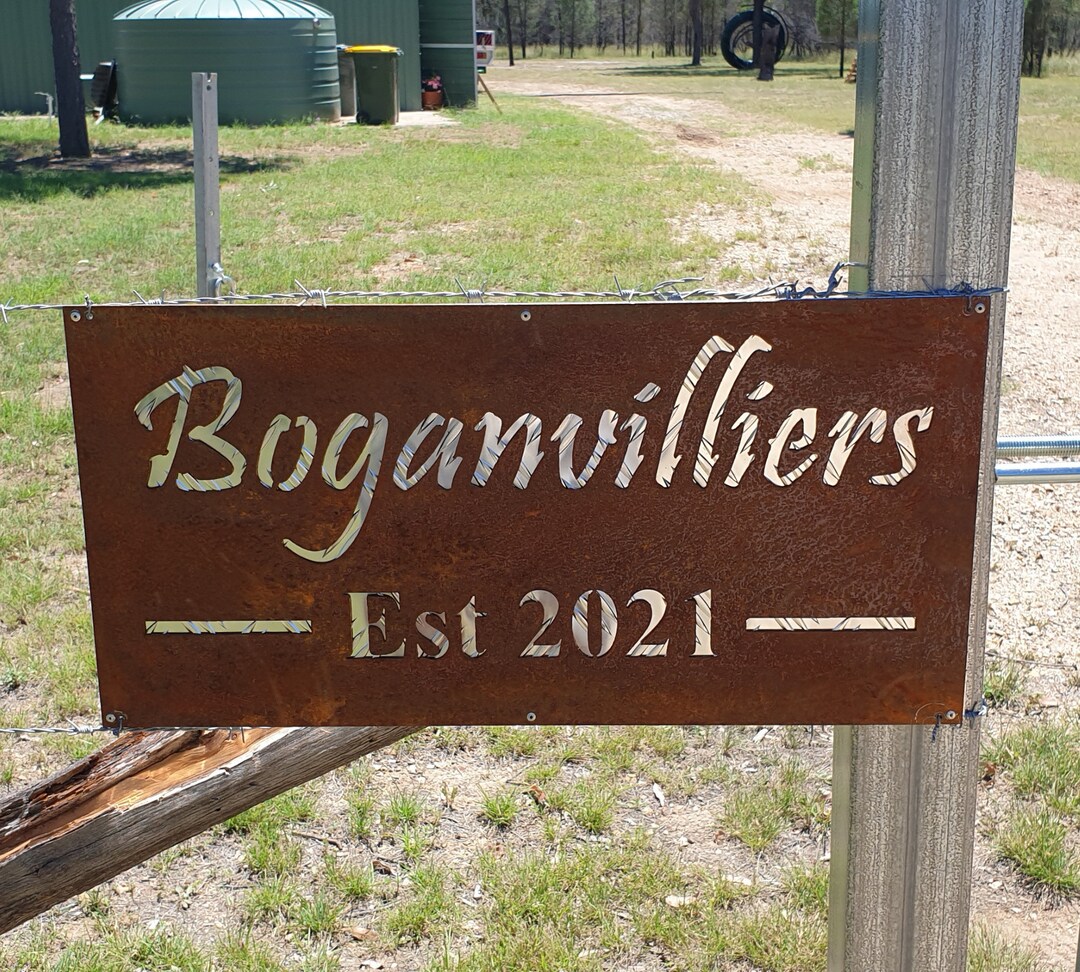 Establishment Date Metal Property Sign | Steel Family Name Plaque ...