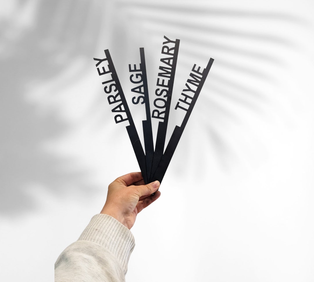 Steel Herb Name Garden Stakes | Sturdy Outdoor Veggie Patch Sign ...