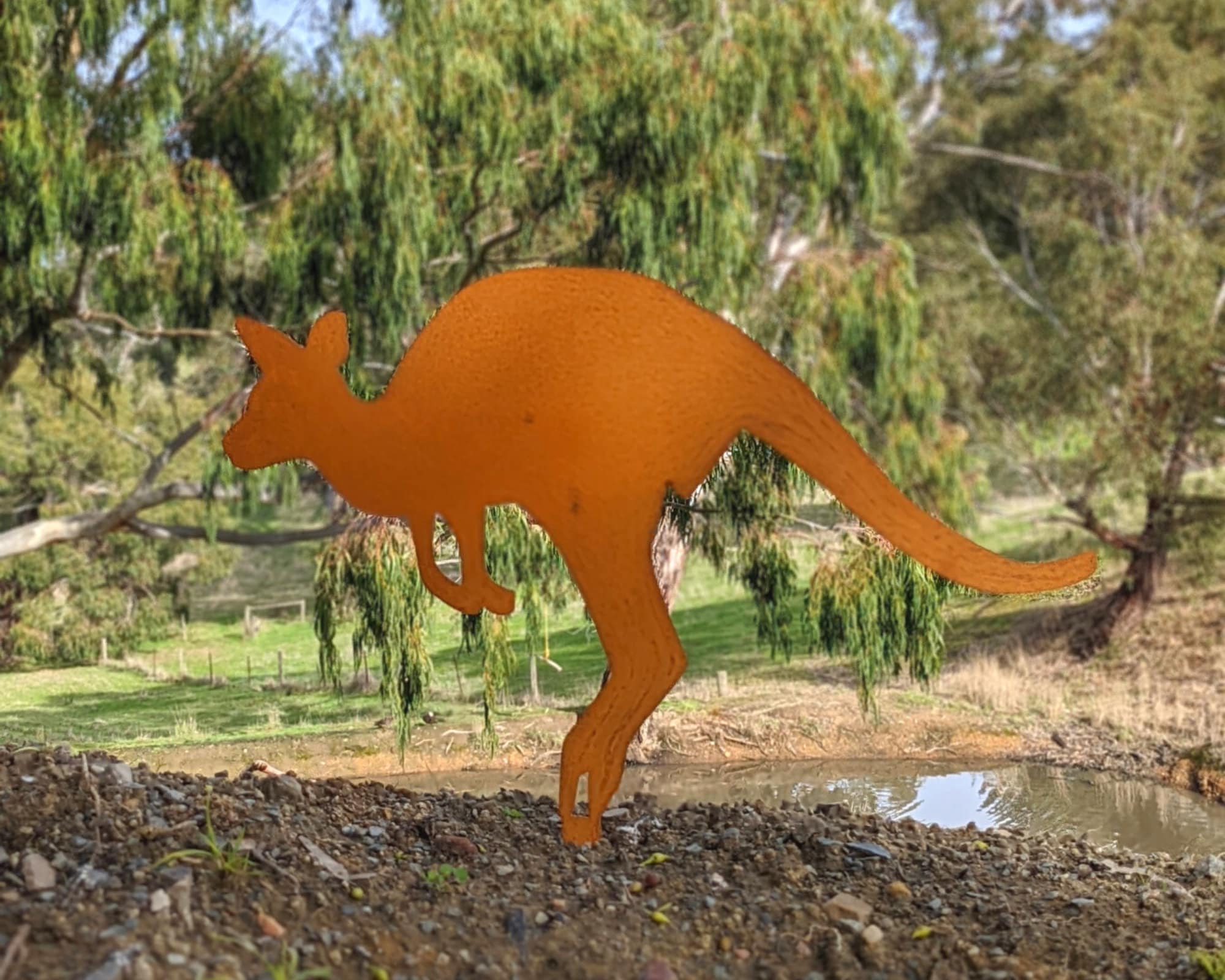 Rustic Metal Kangaroo Garden Decor, Australian Native Animal Art ...
