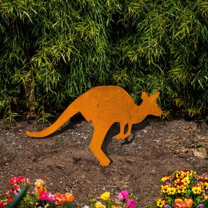 Rustic Metal Kangaroo Garden Decor, Australian Native Animal Art ...