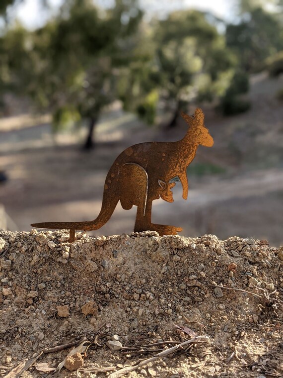 Rustic Metal Kangaroo Garden Decor - Etsy Australia