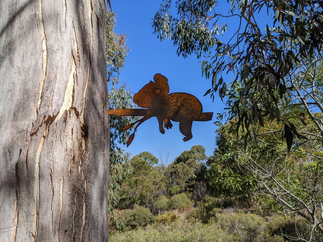 Sleepy Koala | Decorative Metal Garden Decoration | Tree Spike Stake ...