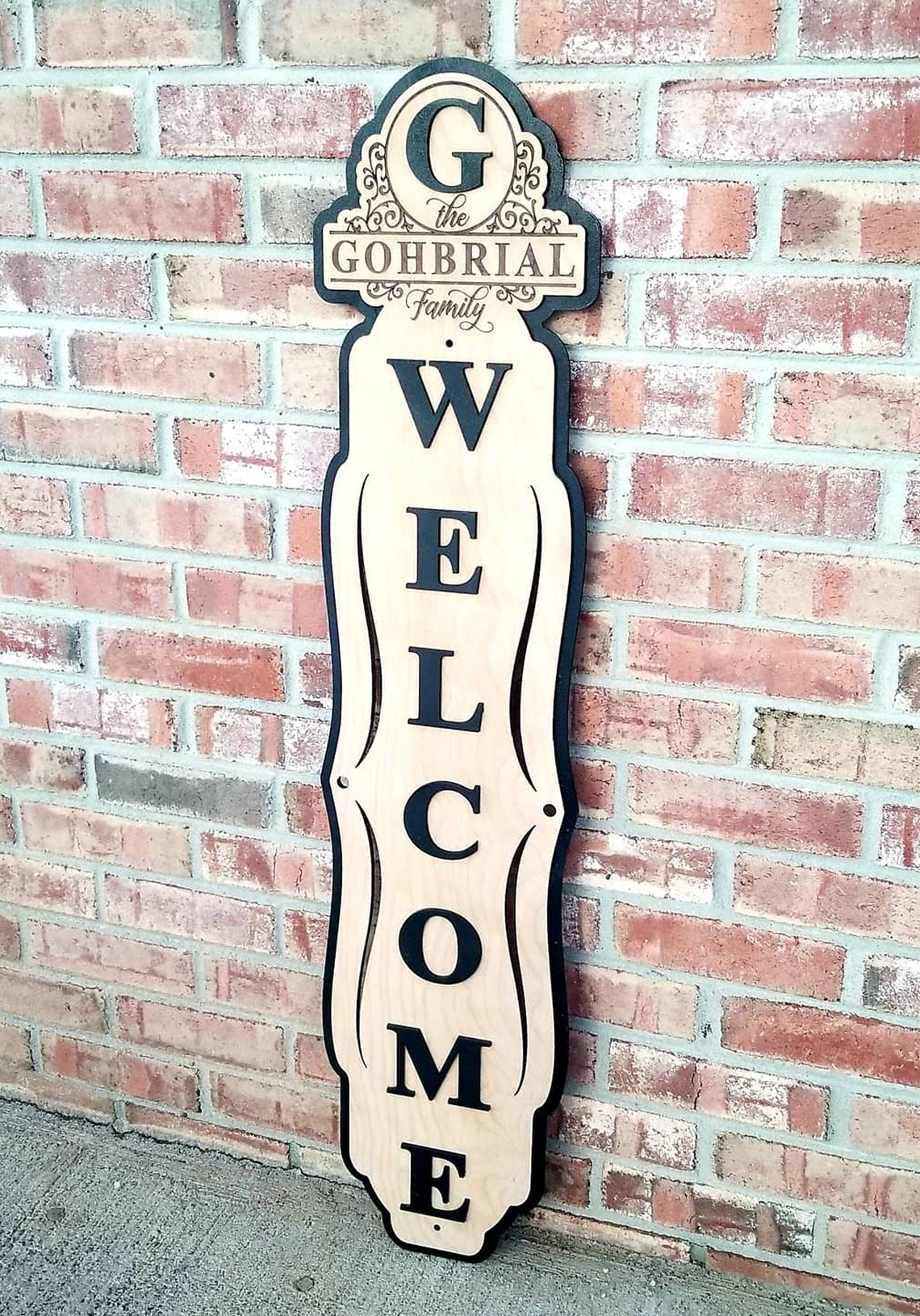 WELCOME Family Sign Vertical Wooden Sign Customized Family - Etsy