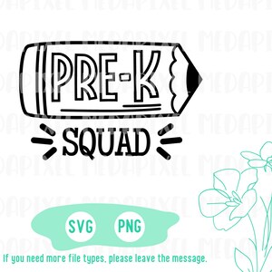 Pre-k Squad Svg, Hand Letter Design, Png, Eps, Dxf, Svg Cut File for ...