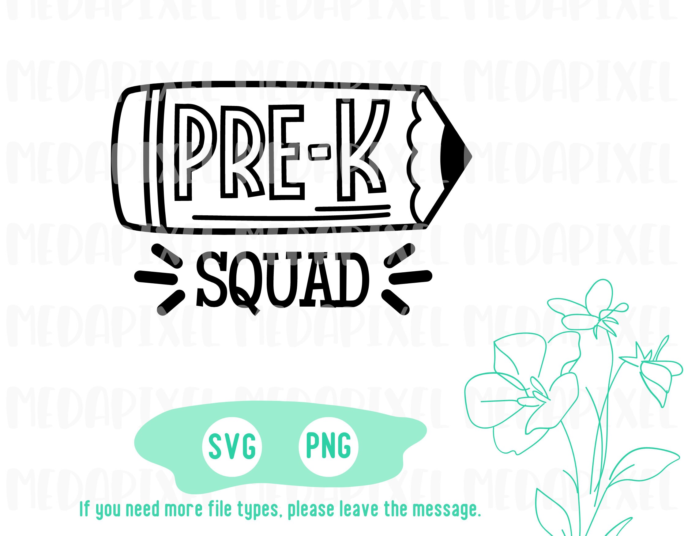 Pre-k Squad Svg, Hand Letter Design, Png, Eps, Dxf, Svg Cut File for ...