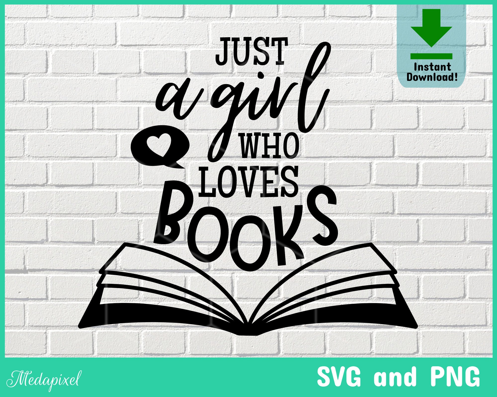 Just a girl who loves books svg reading svg book svg book | Etsy