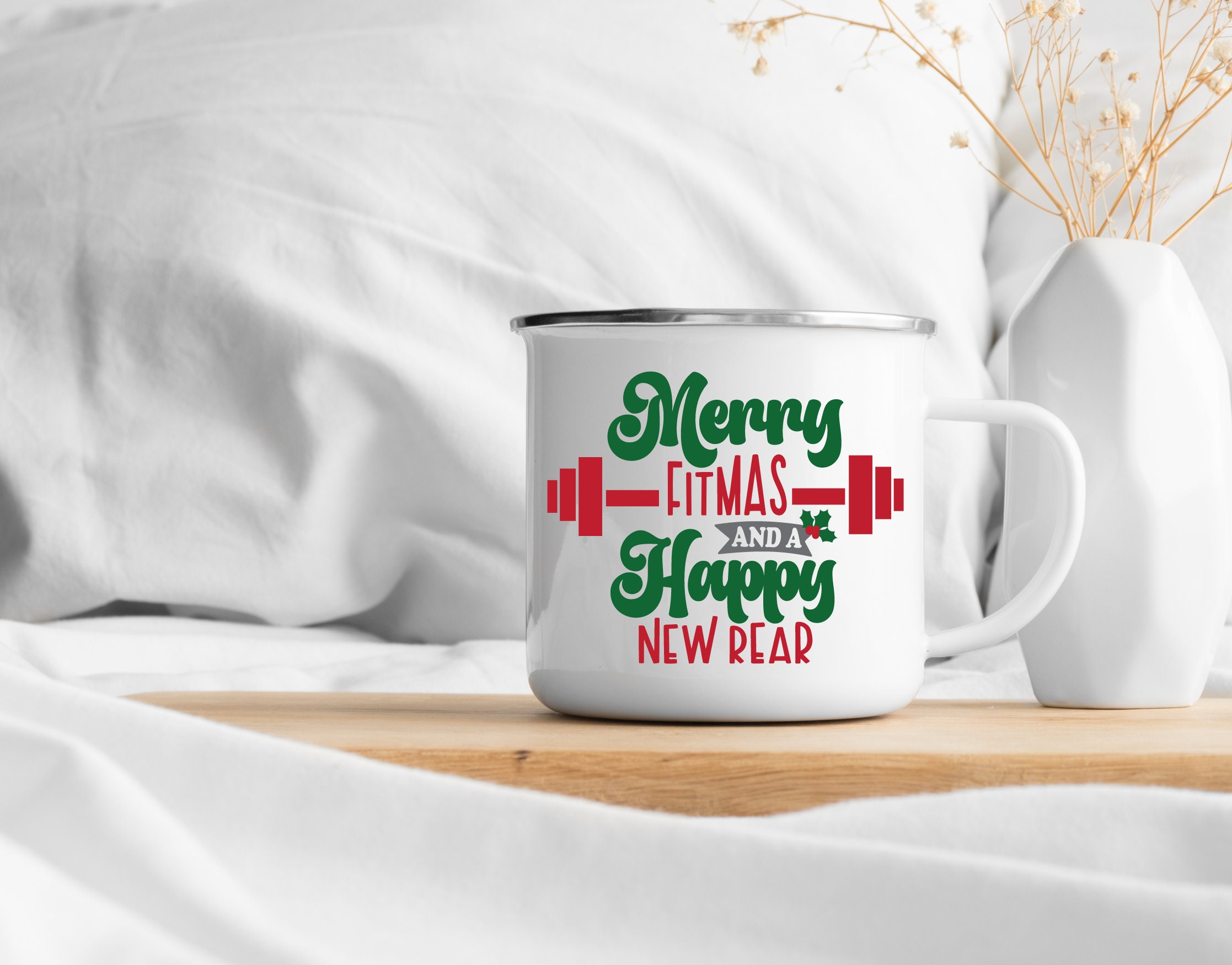 Merry Fitmas and a Happy New Rear Svg, Christmas Gym Decoration ...