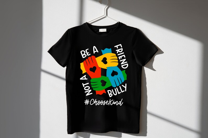 Be a Friend Not a Bully, Orange Kids Month, Anti Bullying Kid Svg for ...