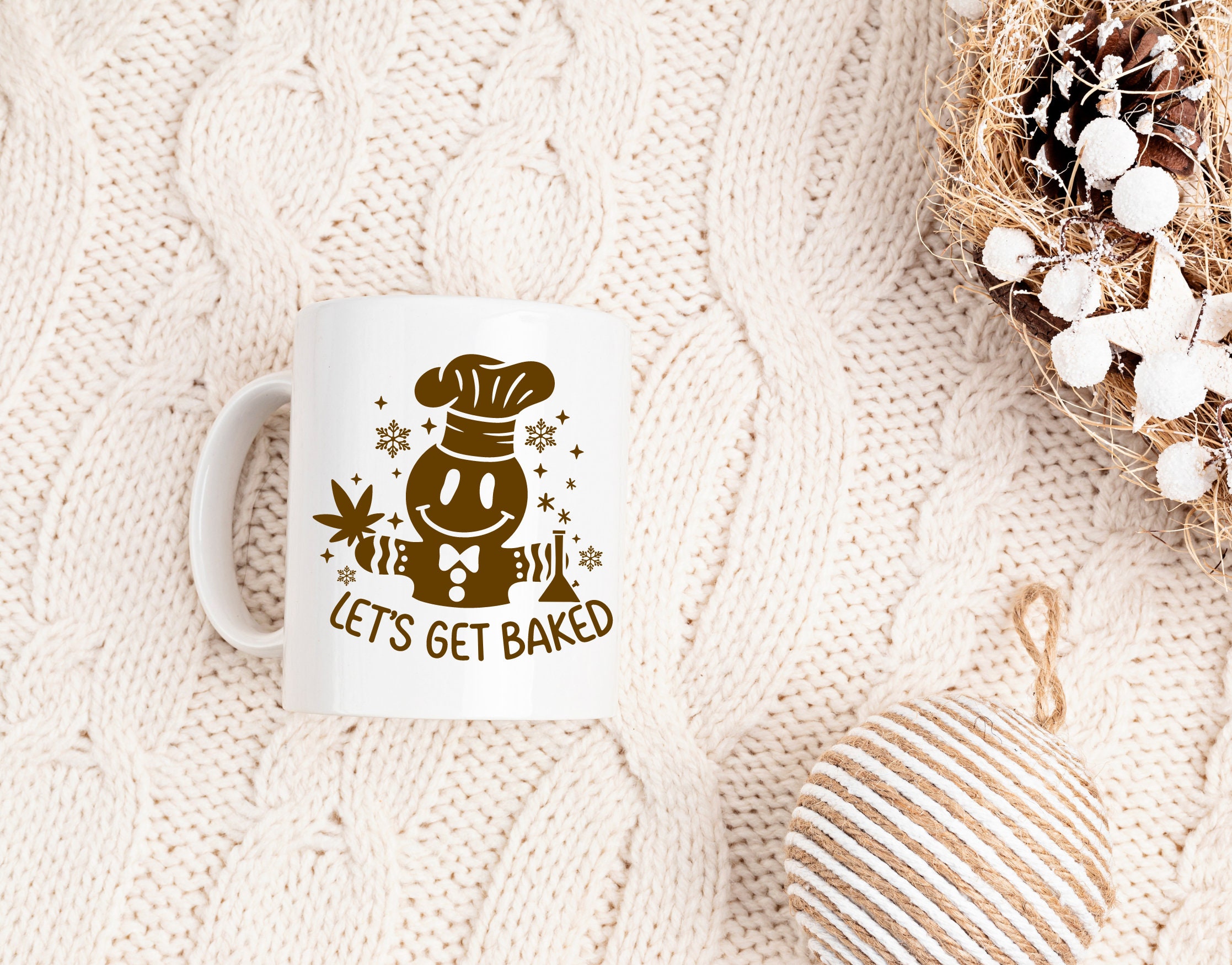 Let's Get Baked Svg Funny Christmas Weed Gingerbread - Etsy