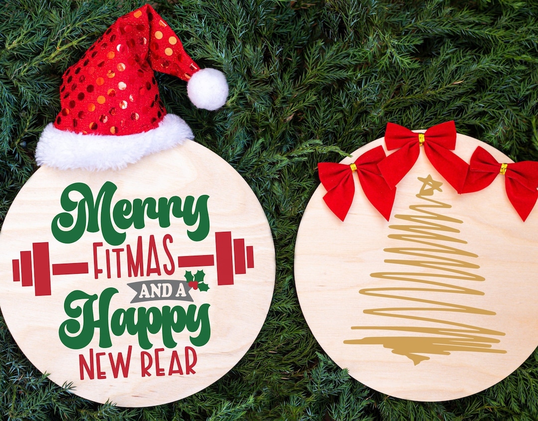 Merry Fitmas and a Happy New Rear Svg, Christmas Gym Decoration ...