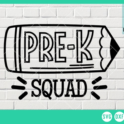 Pre-k Squad Svg Hand Letter Design Png Eps Dxf Svg Cut - Etsy