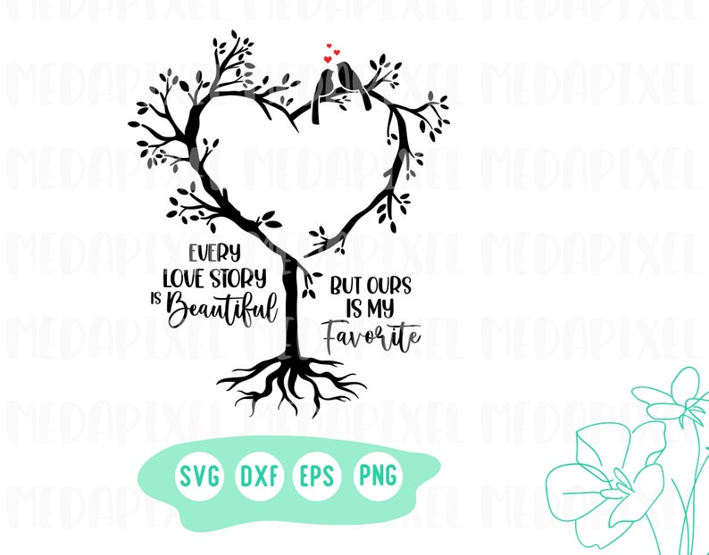 Sweetheart Tree Svg Love Anniversary Wedding Tree - Etsy