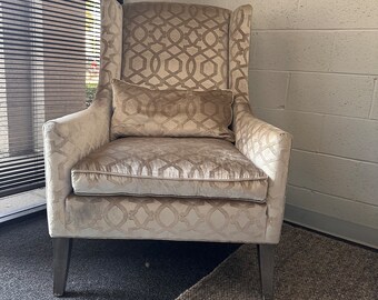 Ethan Allen Wingback Chair and Ottoman Designer - Etsy