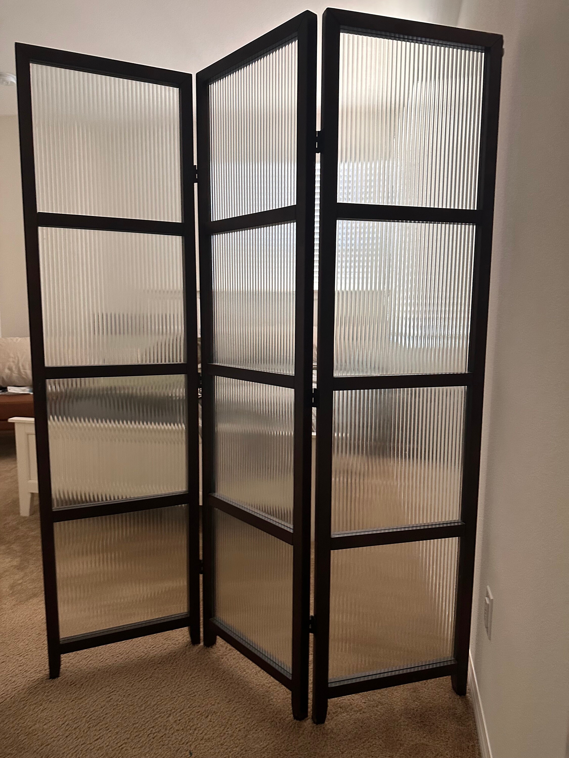 Folding Screen Room Divider Heavy Thick Glass - Etsy