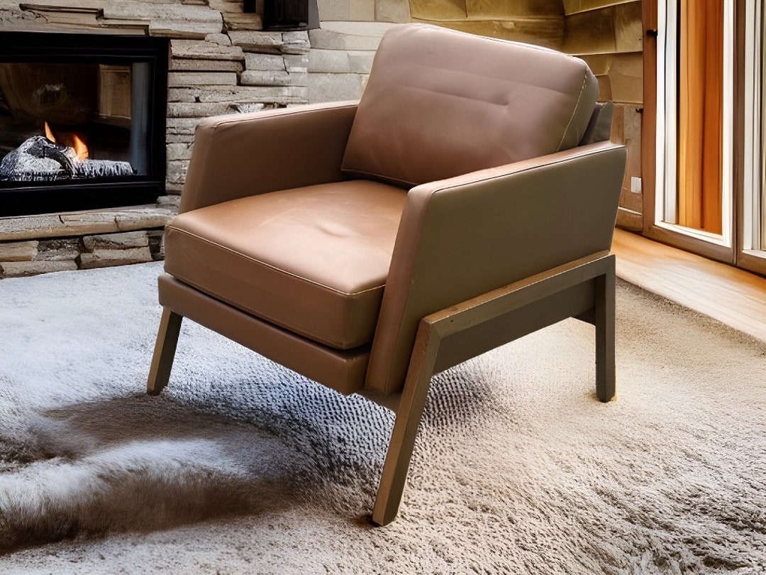 1960s Mid Century Leather Lounge Chair - Etsy
