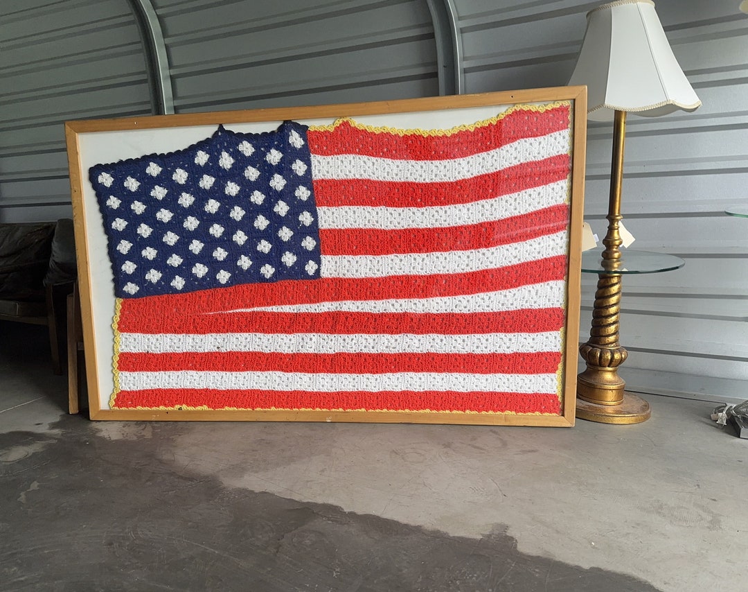 Handmade Knit American Flag - Etsy