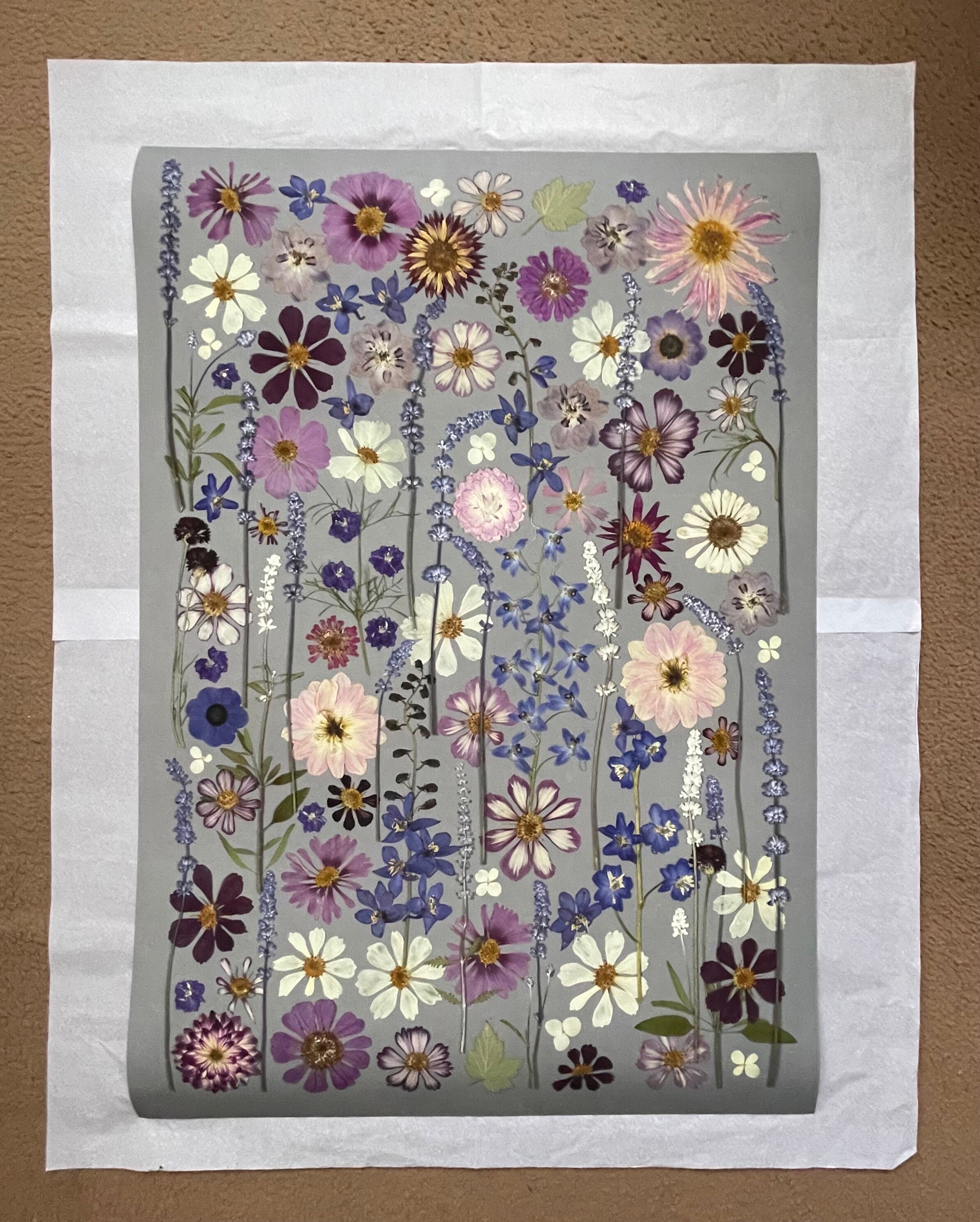 Print Pressed Flower Art dreaming of Summer, Unframed Pressed Flower ...