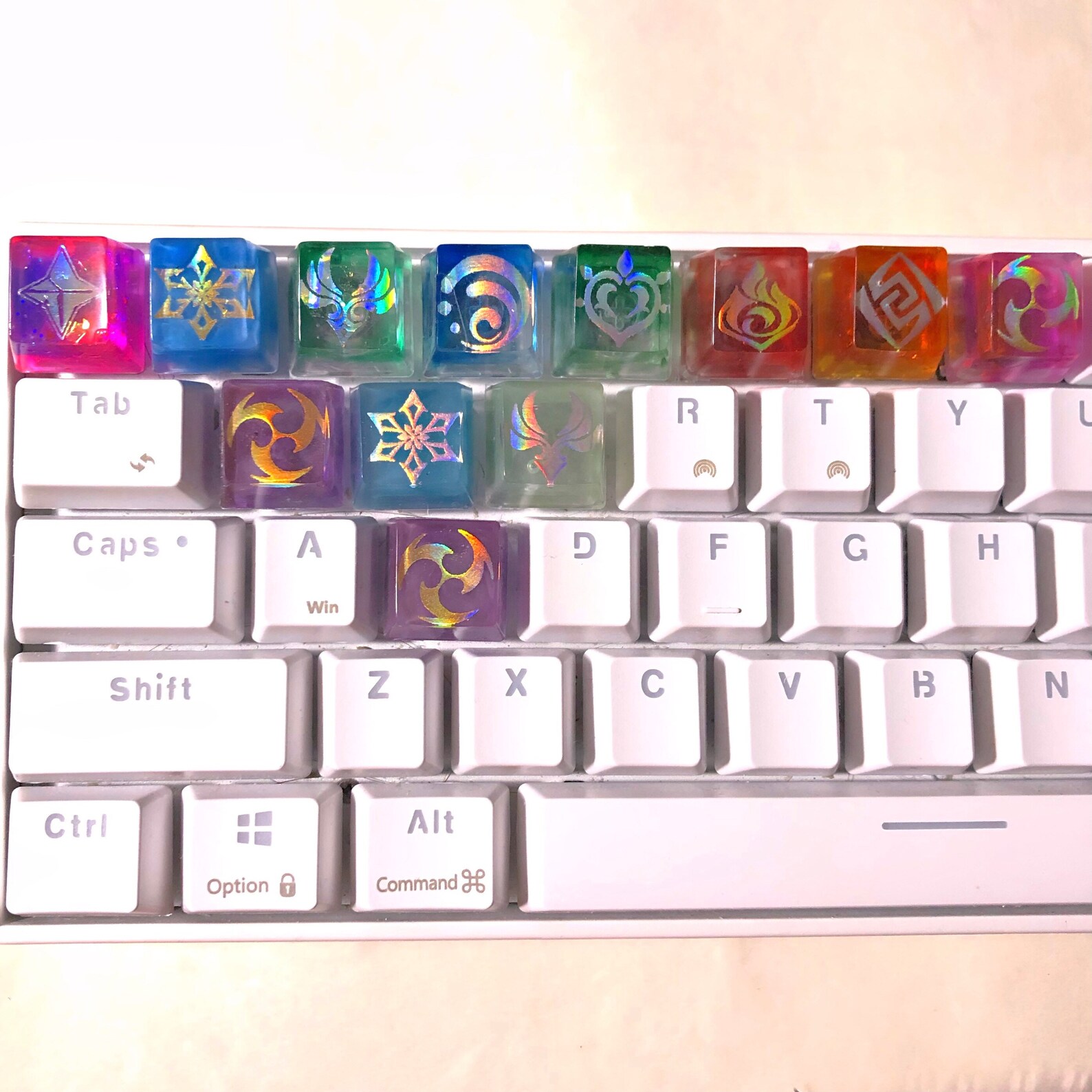Genshin Impact Keycap Holographic Keycap Ombre Keycap | Etsy