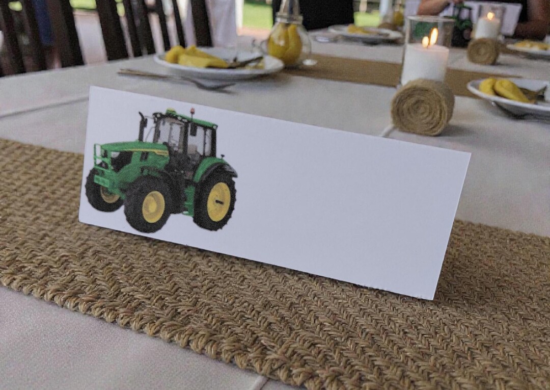 Lot of 12 John Deere Tractor Place Cards - Birthday/christening - Etsy