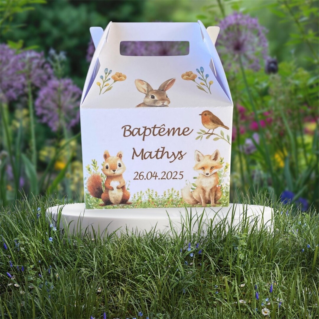 Forest Animal Spring Favor Box – Personalized Favor Box for Birthday or ...