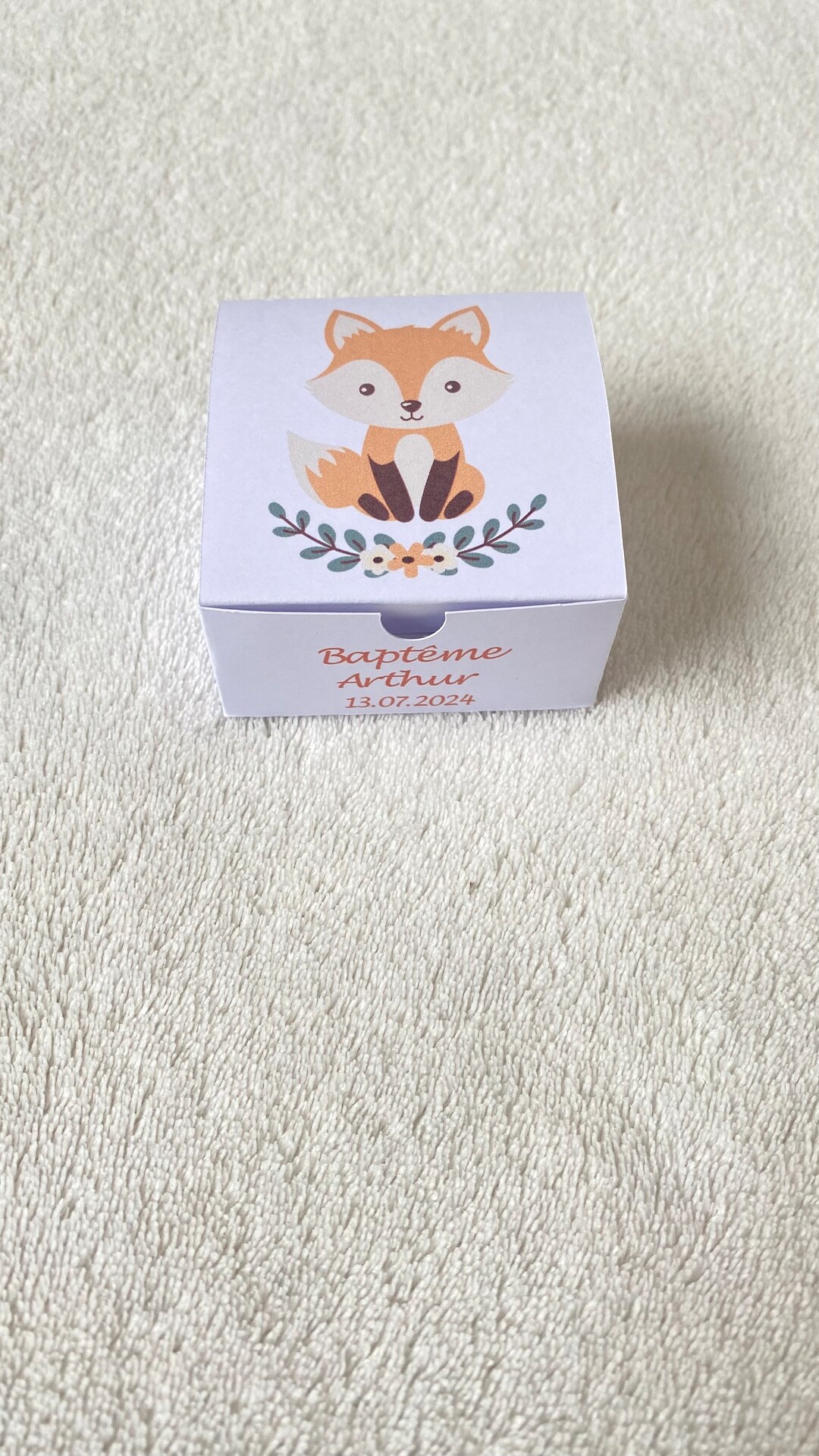 Personalized Fox Box of Sweets-biscuits-candies for Birthdays-baptisms ...