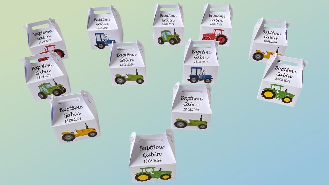 Personalized Tractor Favor Boxes - Etsy
