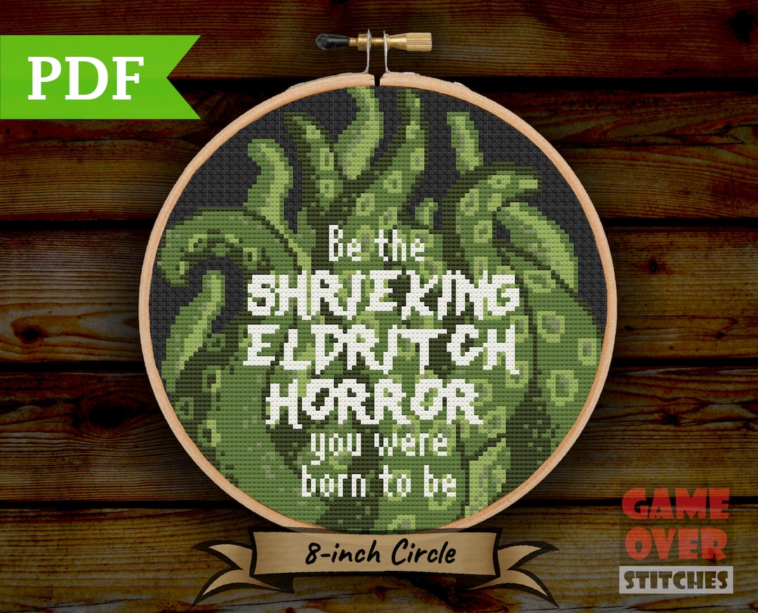 Shrieking Eldritch Horror - Cross Stitch Pattern for 8-inch Hoop - Etsy