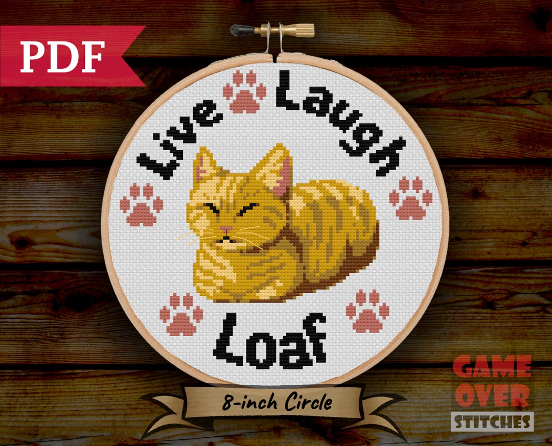 Live Laugh Loaf Cross Stitch Pattern for 8-inch Hoop - Etsy