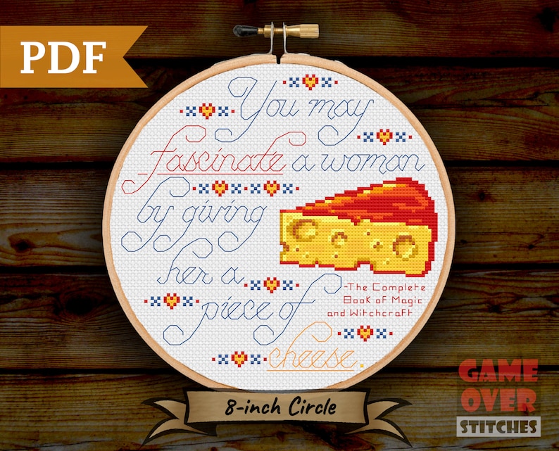 Fascinate a Woman With Cheese Cross Stitch Pattern for - Etsy
