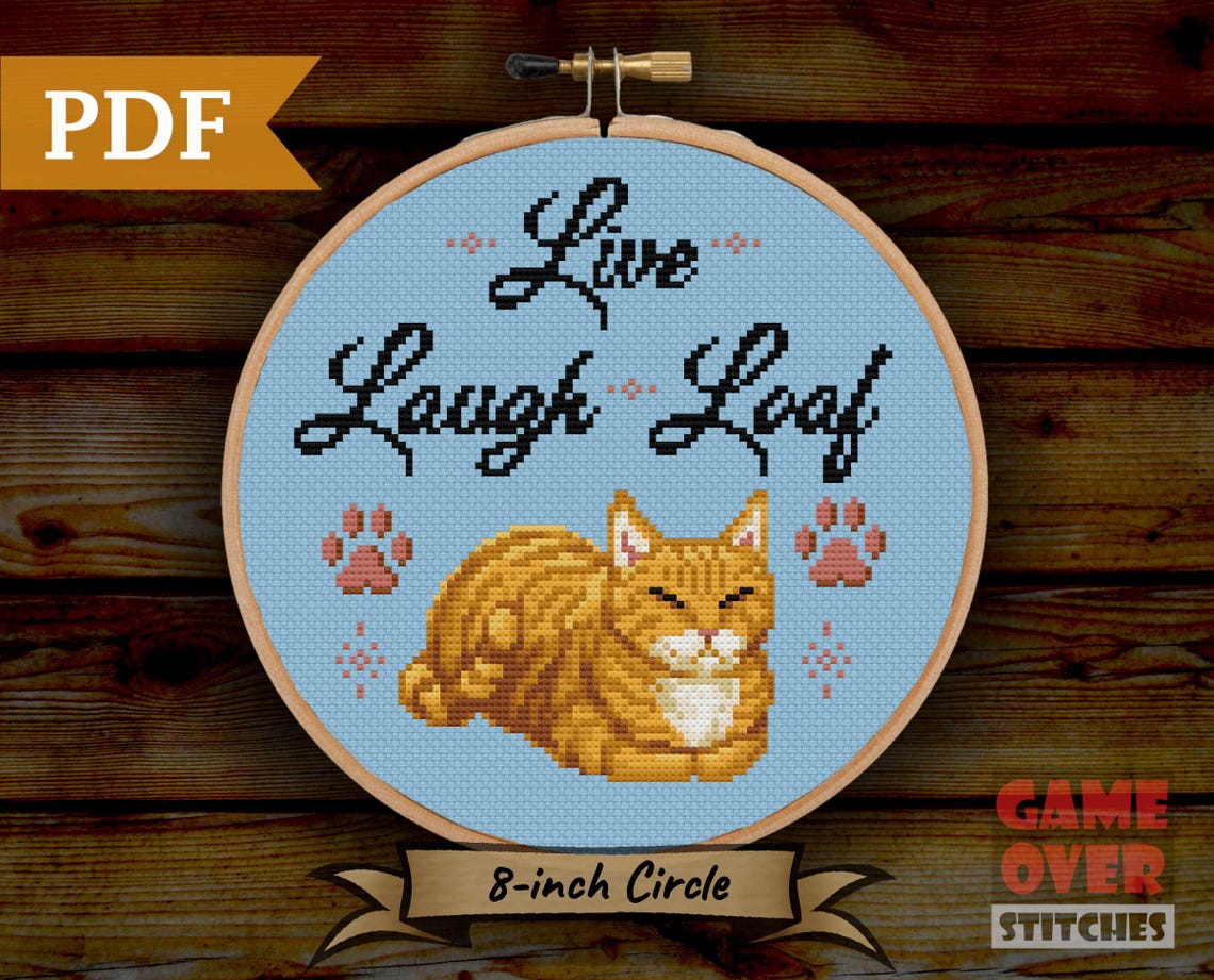 Live Laugh Loaf - Cross Stitch Pattern for 8-inch Hoop - Etsy