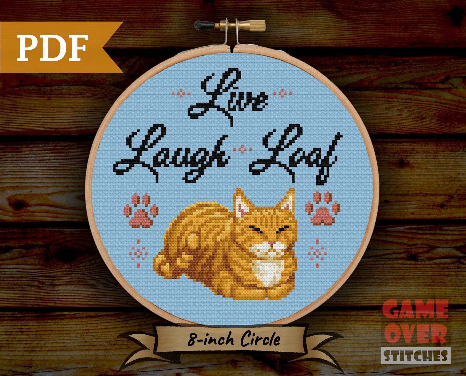 Live Laugh Loaf - Cross Stitch Pattern for 8-inch Hoop - Etsy