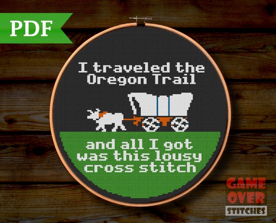 Oregon Trail Cross Stitch Pattern for 9-inch Hoop | Etsy