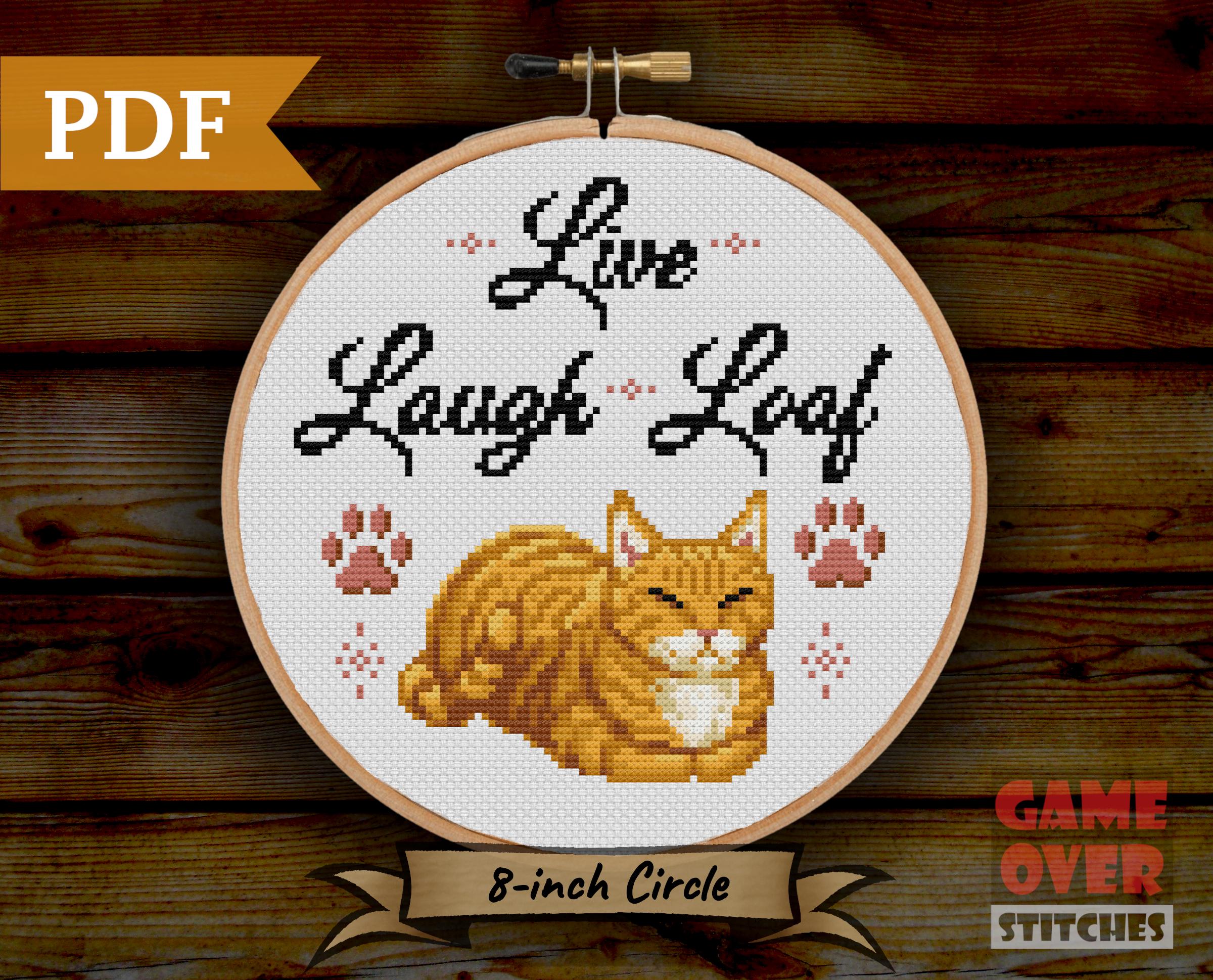 Live Laugh Loaf - Cross Stitch Pattern for 8-inch Hoop - Etsy
