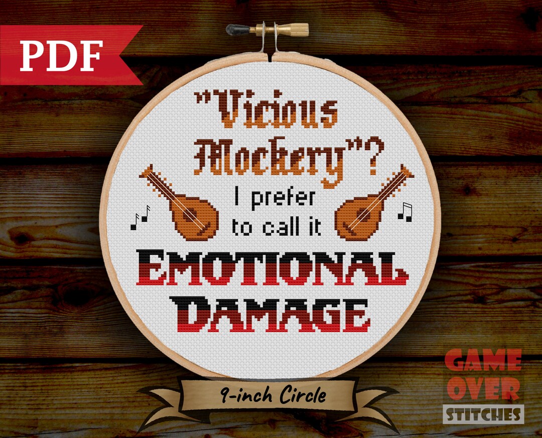 Emotional Damage - Cross Stitch Pattern for 9-inch Hoop - Etsy