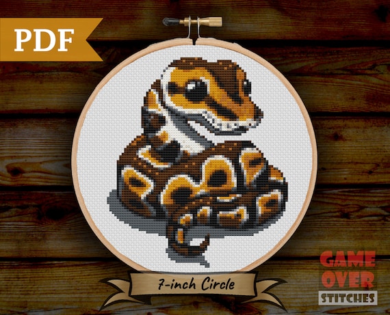 Baby Ball Python S Cross Stitch Pattern for 7-inch Hoop - Etsy