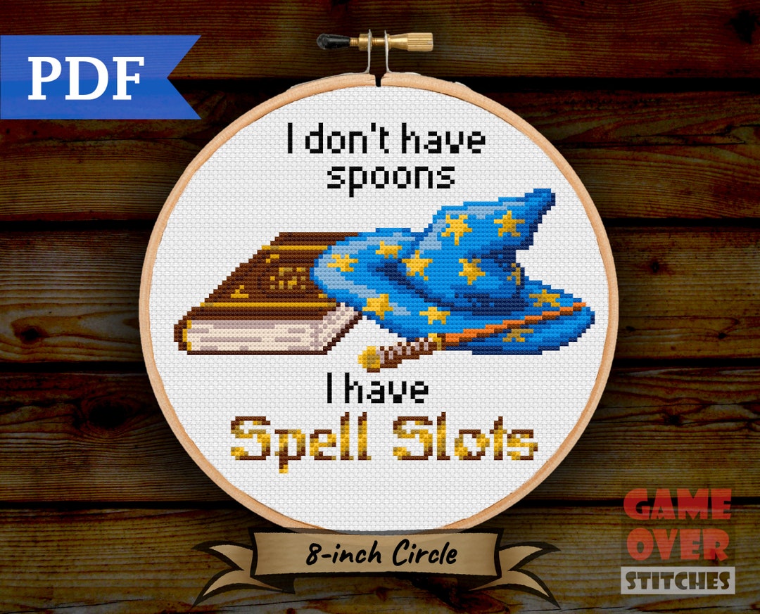 Spell Slots - Cross Stitch Pattern for 8-inch Hoop - Etsy