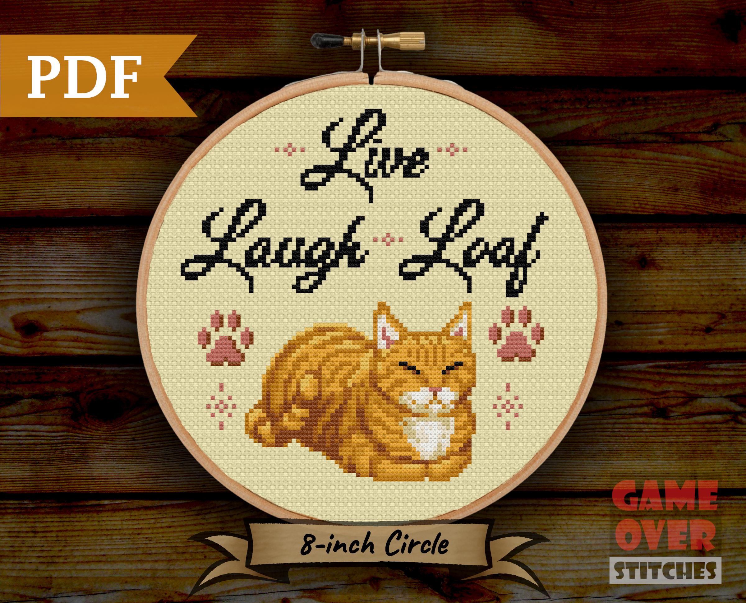 Live Laugh Loaf - Cross Stitch Pattern for 8-inch Hoop - Etsy