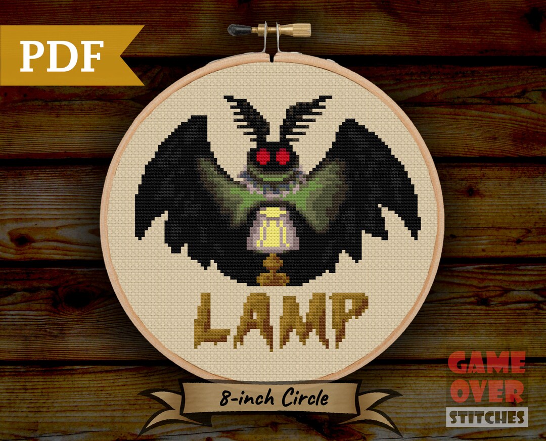 Mothman Lamp Cross Stitch Pattern for 8-inch Hoop - Etsy