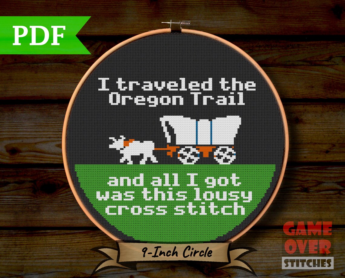 Oregon Trail Cross Stitch Pattern for 9-inch Hoop - Etsy